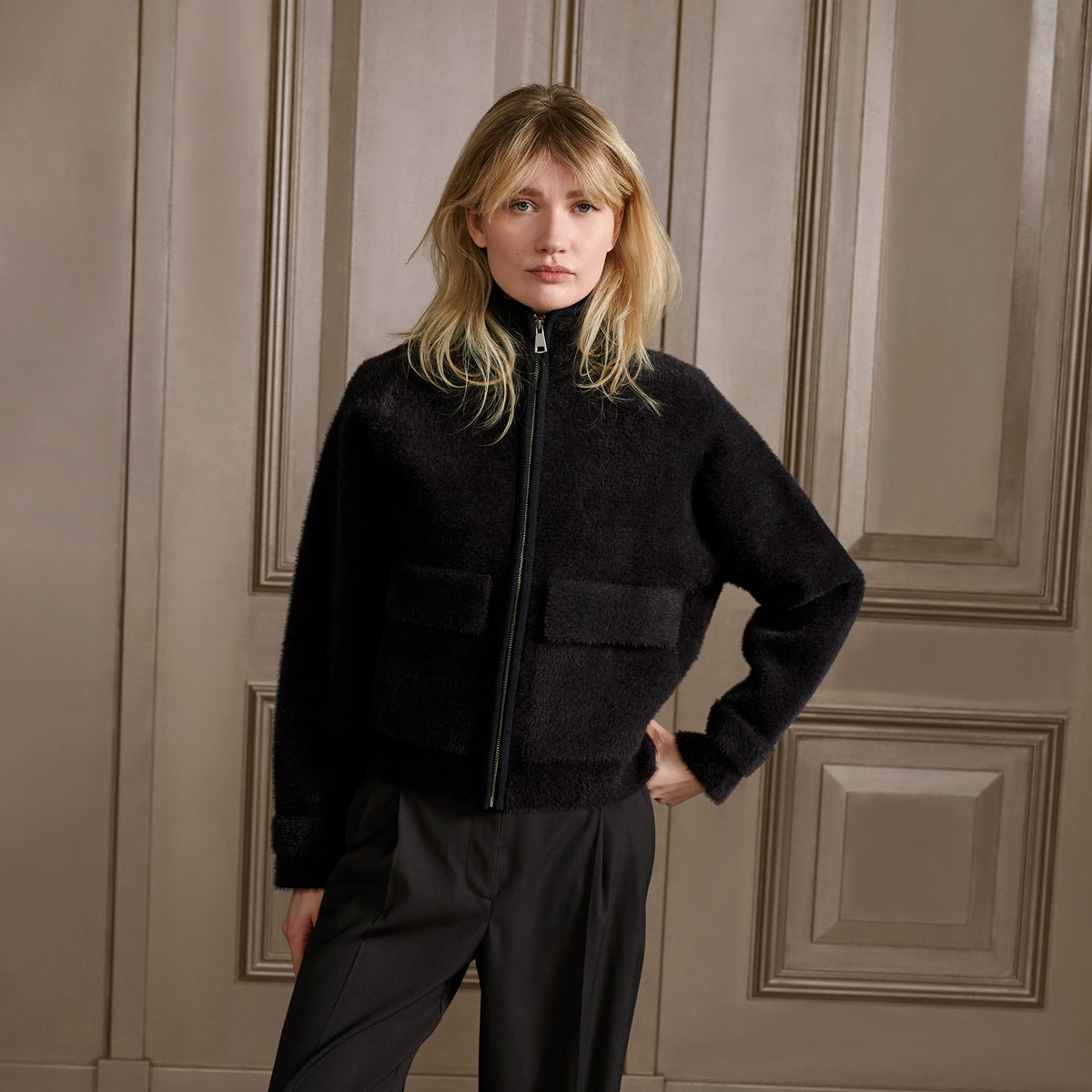 Knitted Jacket with Pockets – Madison Boutique